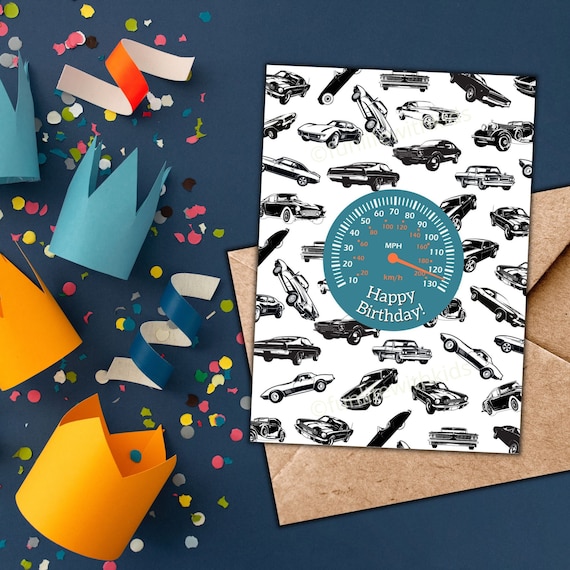 Printable Happy Birthday Card for the Car Lover 5x7 Happy | Etsy