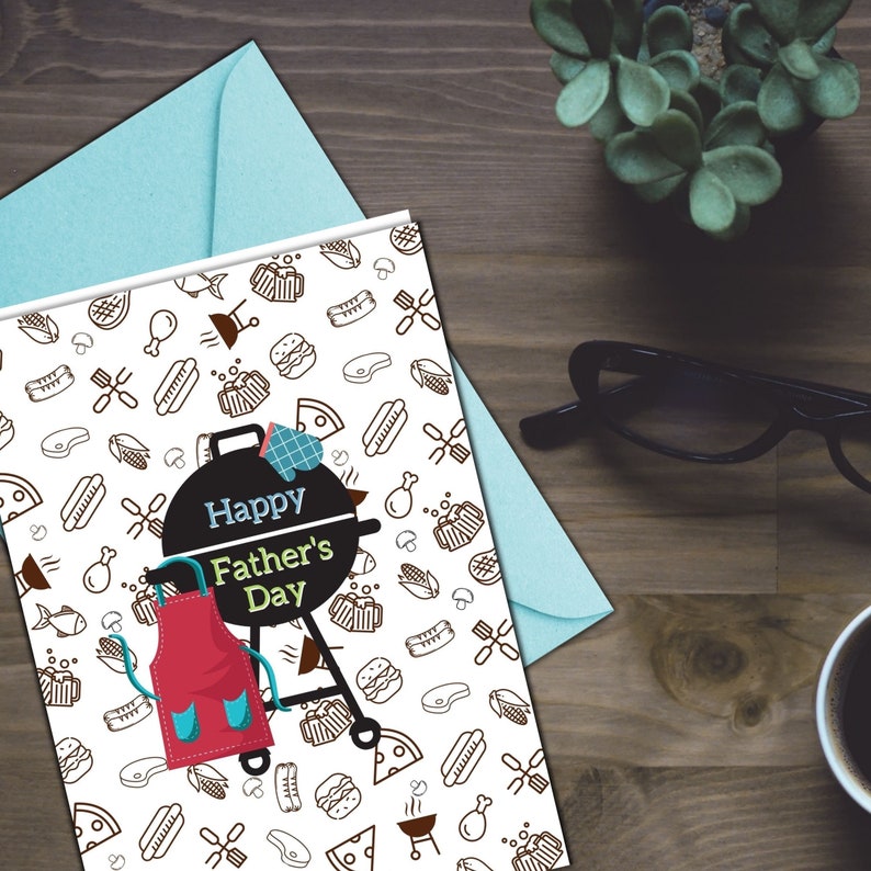 Printable Happy Father's Day Card for the Grill Lover, Food Lover, and ...