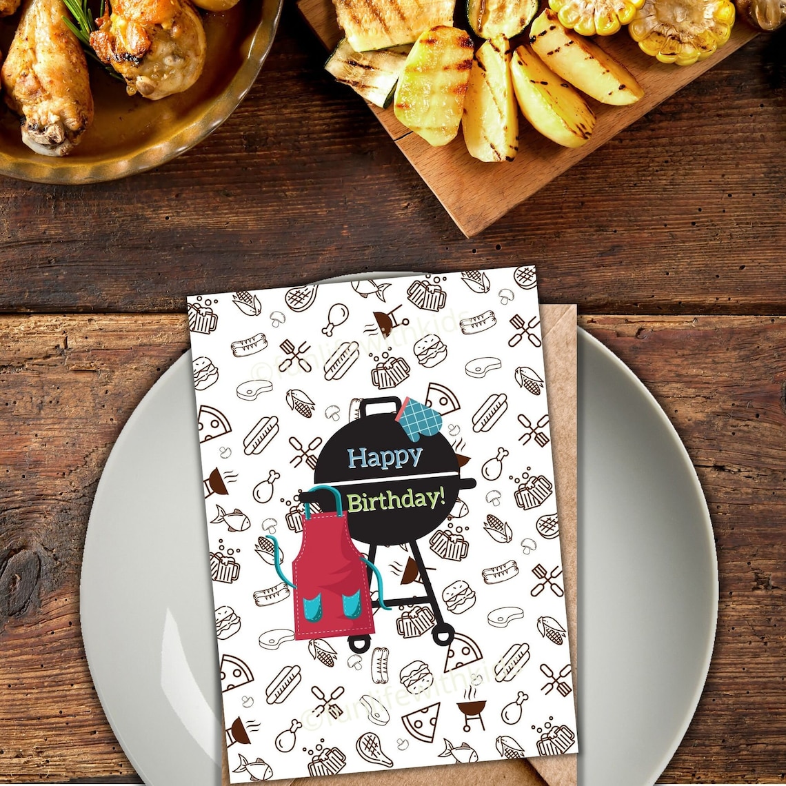Printable Happy Birthay Card for the Grill Lover, Food Lover, and Who ...