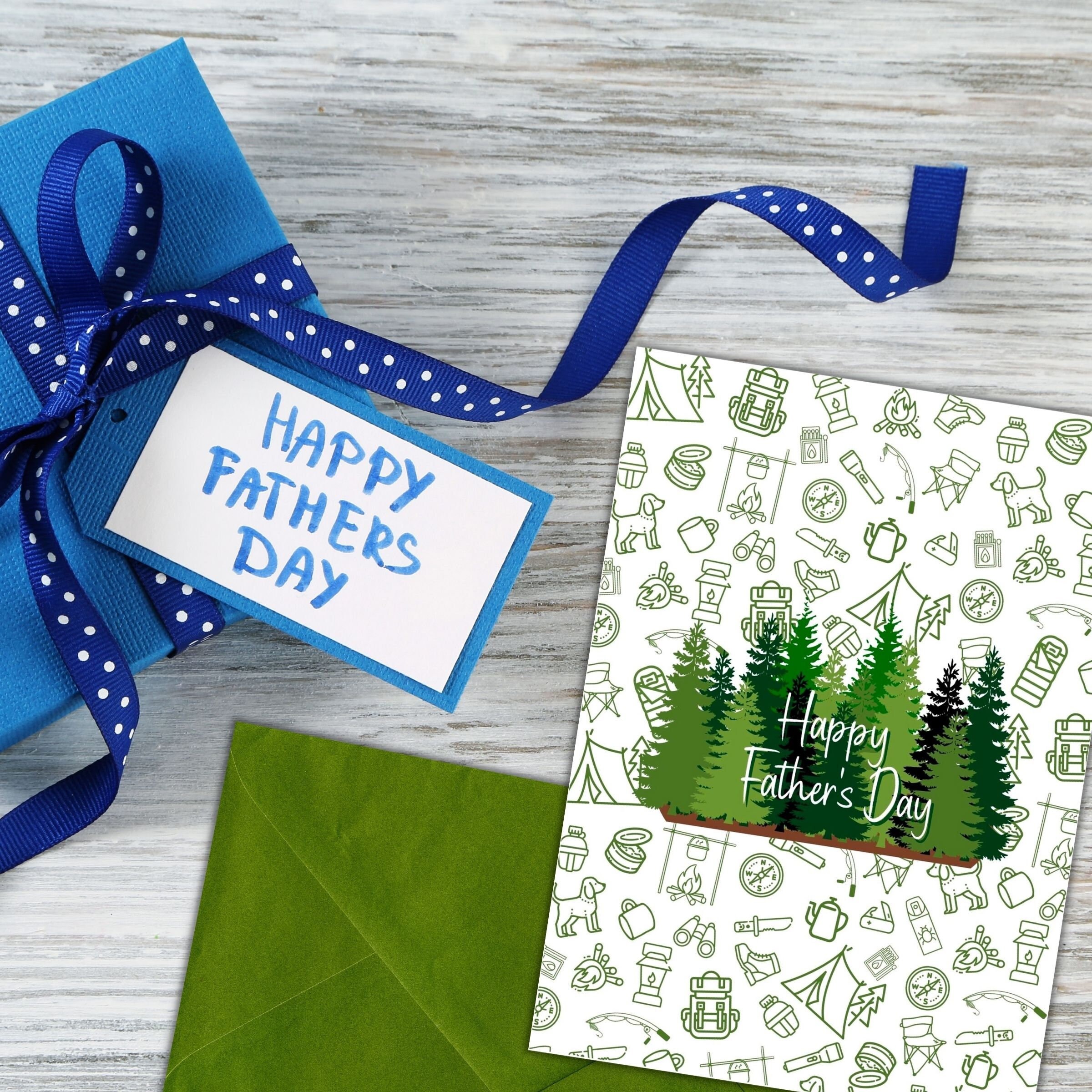 Printable Happy Father's Day Card for the Camping/outdoor Lover, 5x7 ...