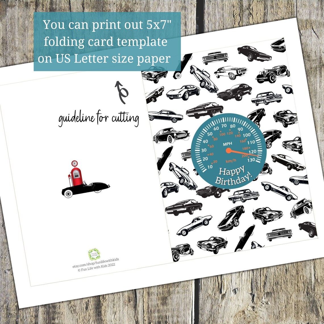 Printable Happy Birthday Card for the Car Lover, 5x7 Happy Birthday ...