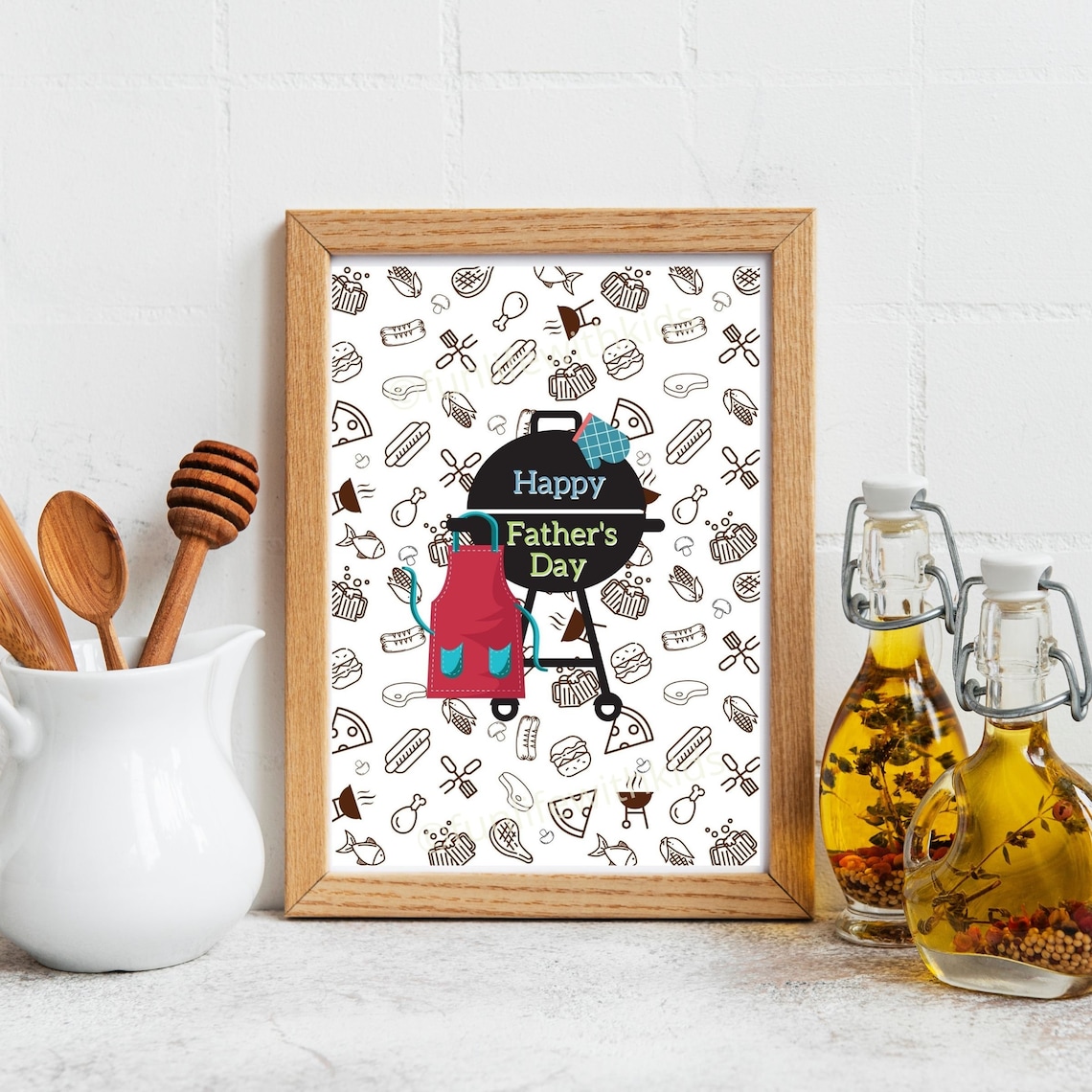 Printable Happy Father's Day Card for the Grill Lover, Food Lover, and ...