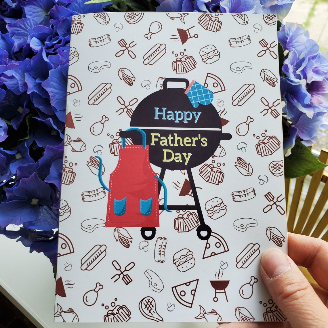 Printable Happy Father's Day Card for the Grill Lover, Food Lover, and ...