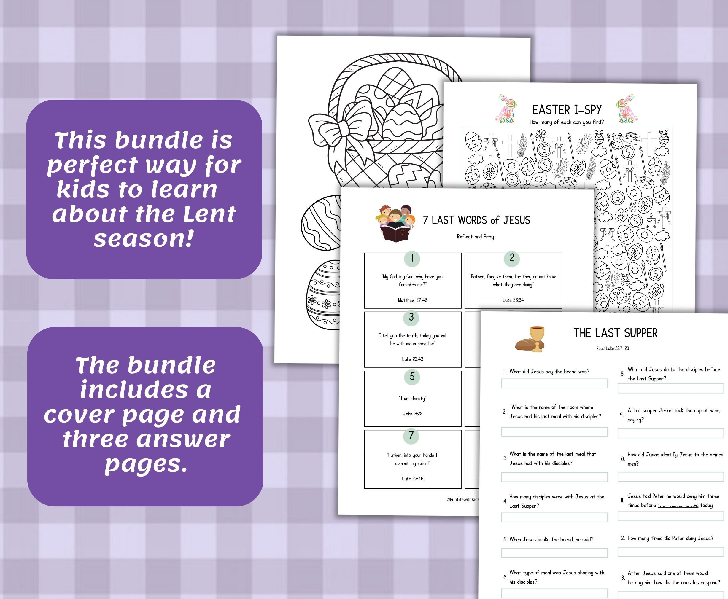 Lent Activity Bundle Printable for Kids Stations of the Cross - Etsy