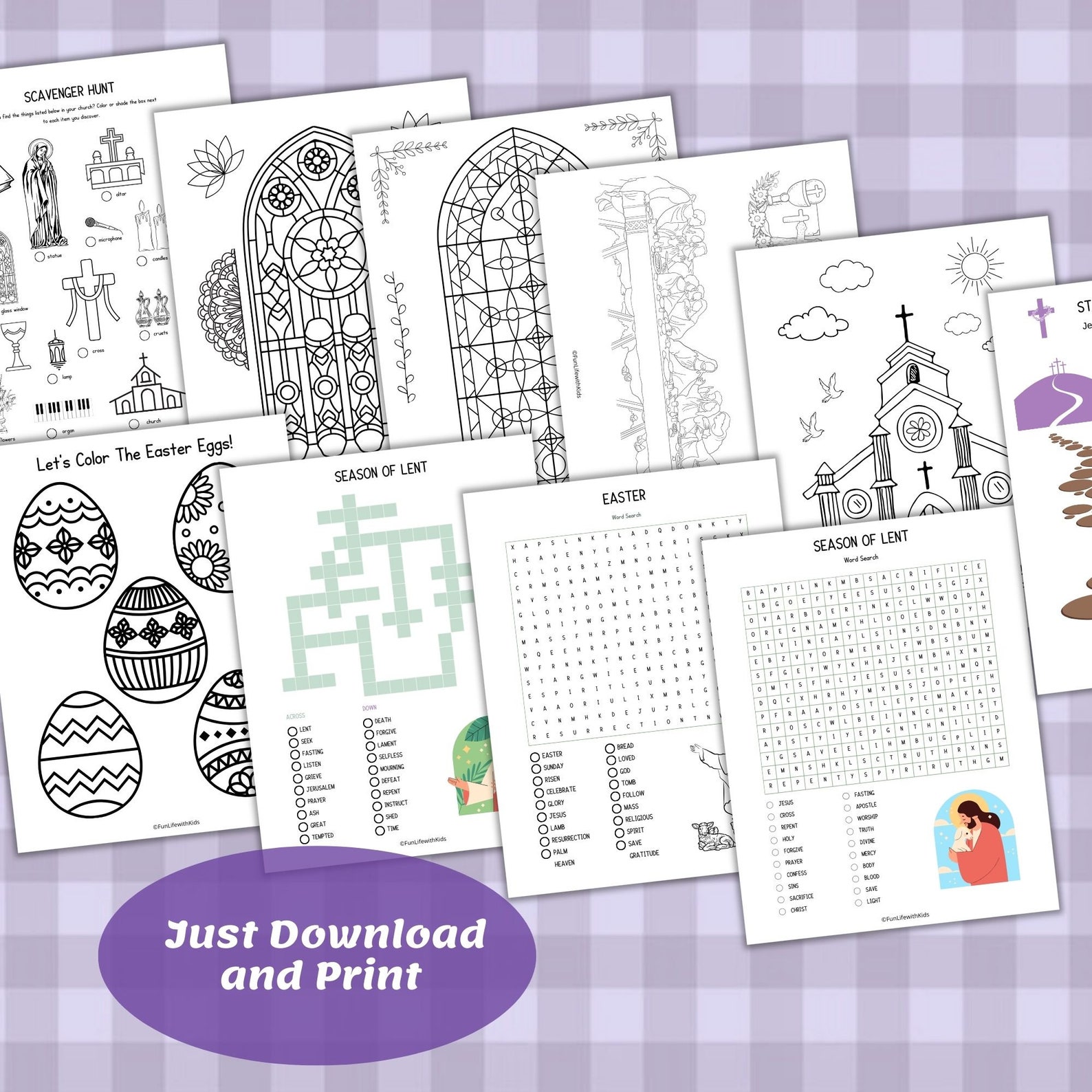 Lent Activity Bundle Printable for Kids, Stations of the Cross and ...