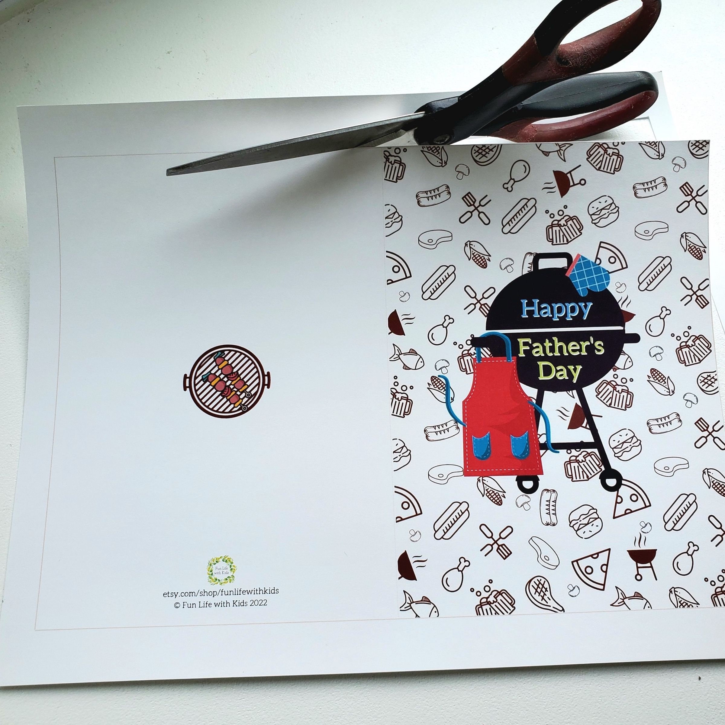 Printable Happy Father's Day Card for the Grill Lover, Food Lover, and ...