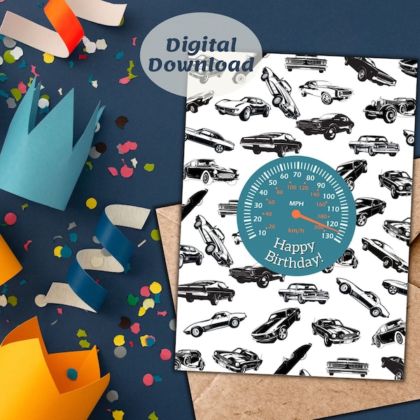 Birthday Card for a Car Lover - Etsy
