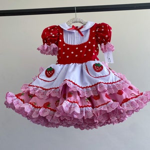 Vestido De Fresa / Fresa / Traje De Fresa / Cumpleaños De Fresa / 1er ...