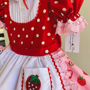Vestido De Fresa / Fresa / Traje De Fresa / Cumpleaños De Fresa / 1er ...