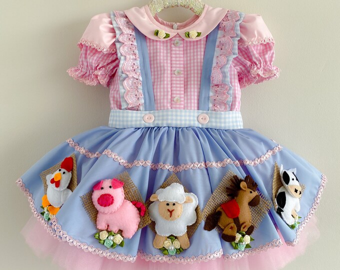 Girls Farm Dress, Farm Theme Dress, Farm Animal Dress,barnyard Dress ...