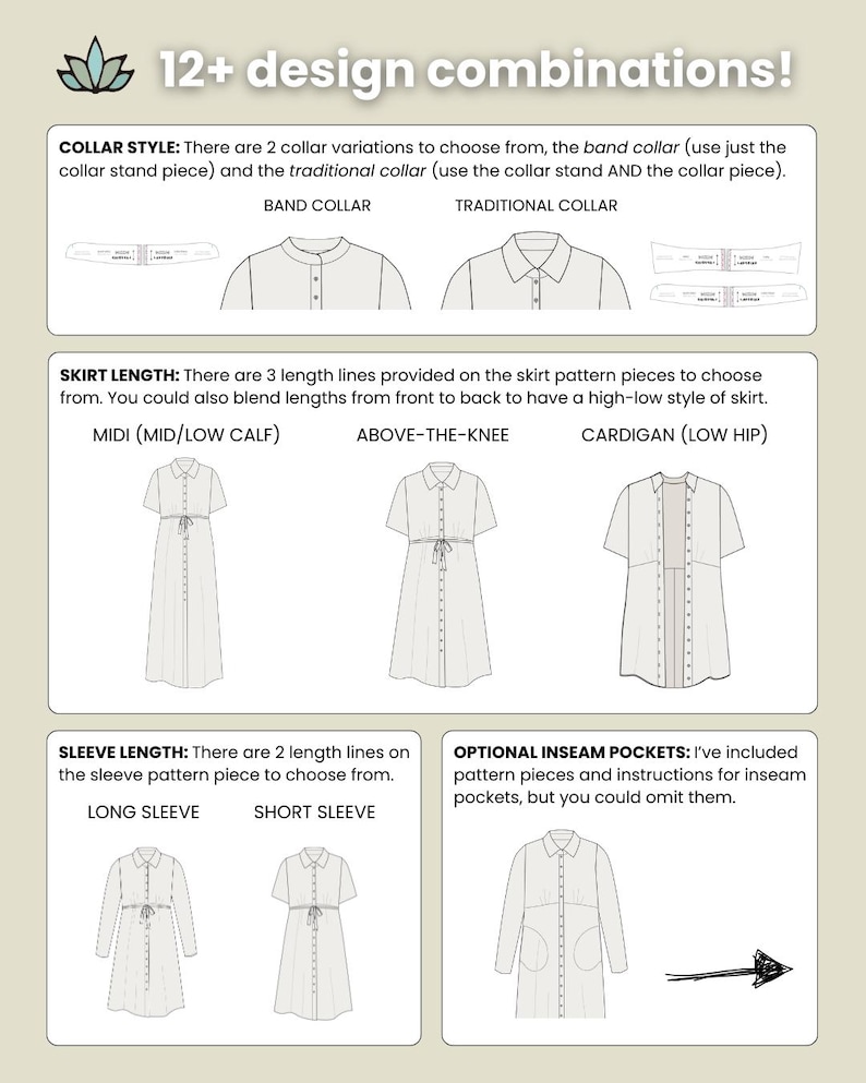 LADYBIRD Sewing Pattern: Linen Button-up Dress & Jacket (digital ...