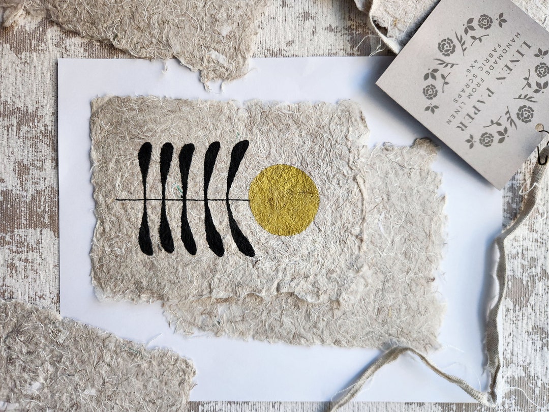 Handmade Linen Paper 4x6, Set of 4 Pages Very Textured Fine Art Paper ...