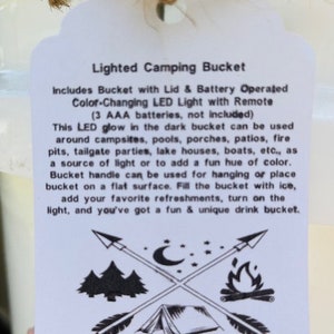 LED Lighted Camping Bucket/campfire Bucket/lighted Pool or Lake Bucket ...