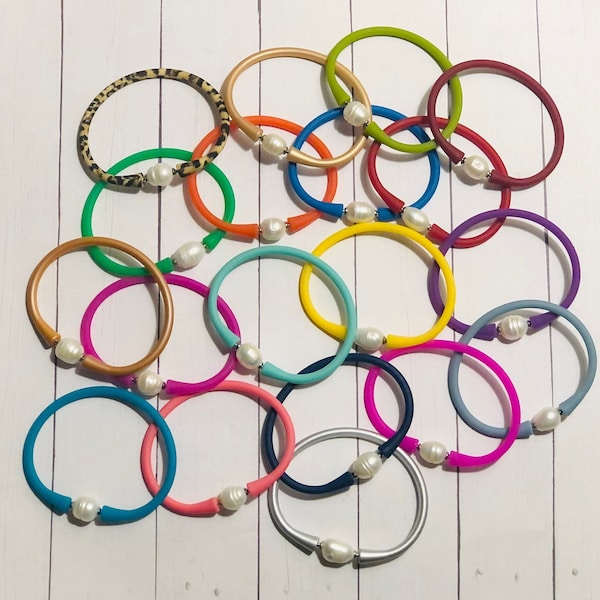 Silicone Bracelet With a Pearl - Etsy