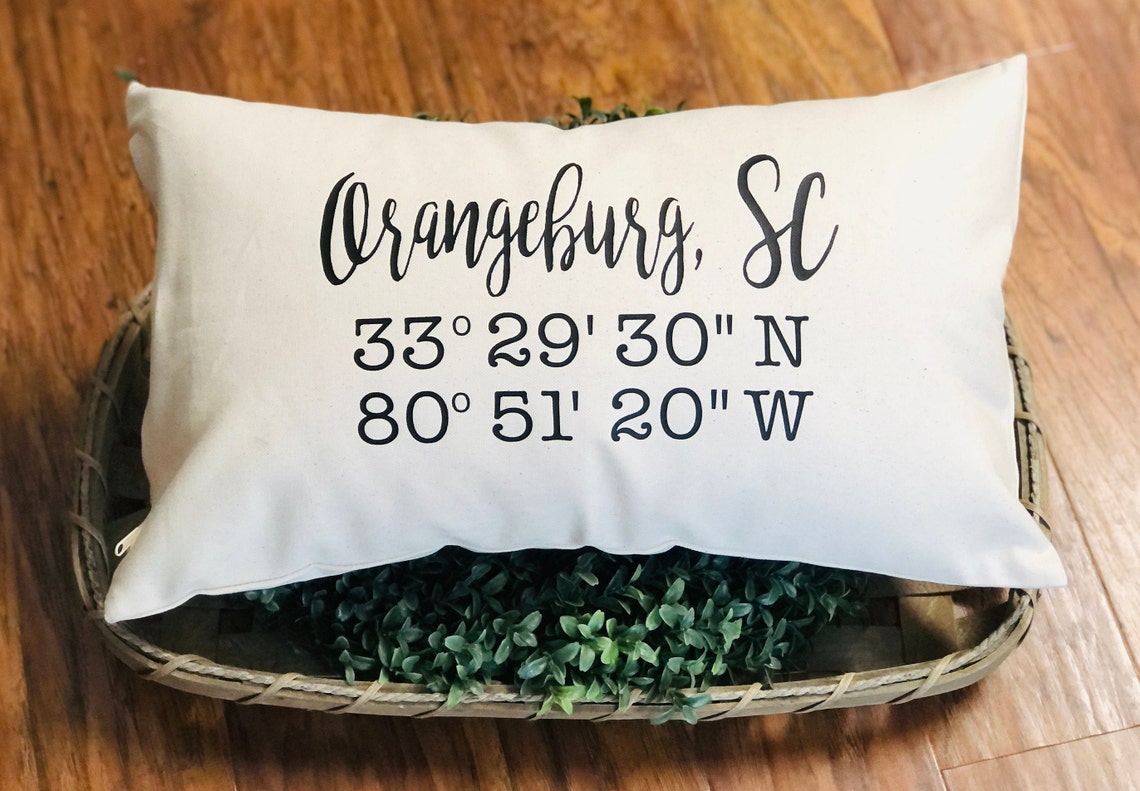 Personalized Zip Code Pillow/coordinates Pillow/farmhouse - Etsy