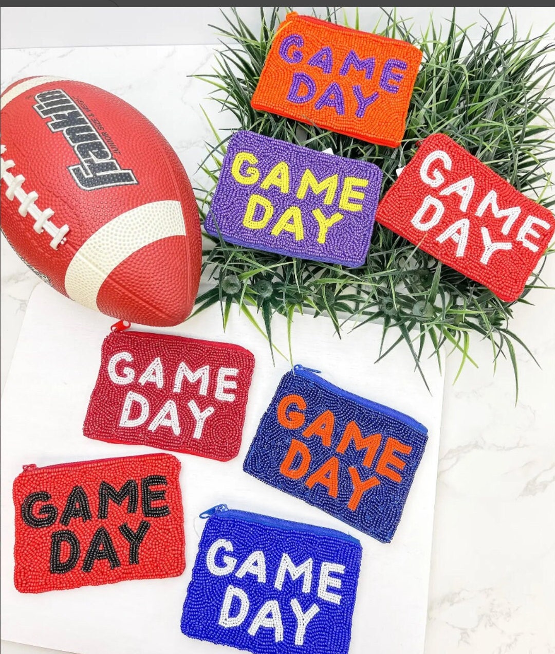 Game Day Beaded Coin Pouch/sports Team Beaded Coin Purse/tailgate ...