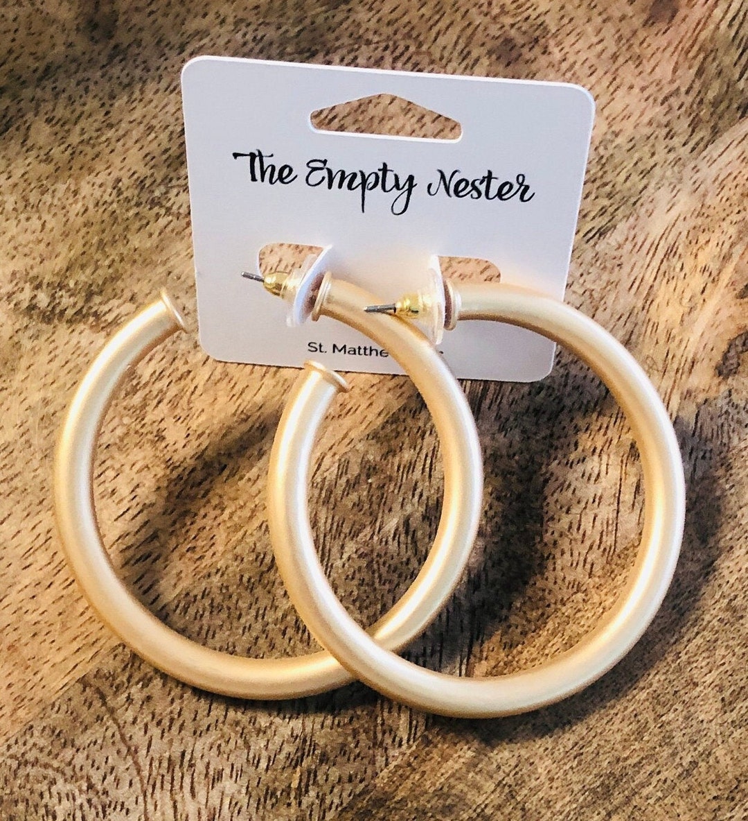 Classic Hoop Earrings/matte Gold Hoop Earrings/satin Gold Hoops ...