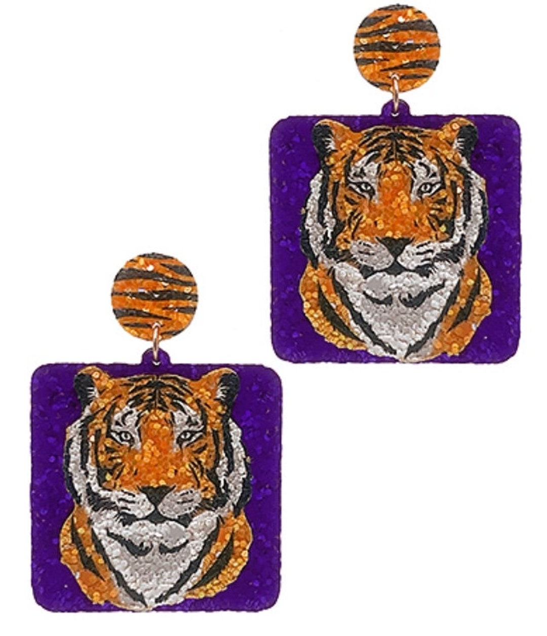 Beaded Tiger Earrings/beaded Tiger Face Earrings/beaded Tiger Head ...