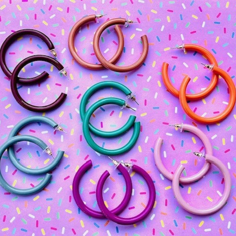 Plastic Hoop Earrings - Etsy