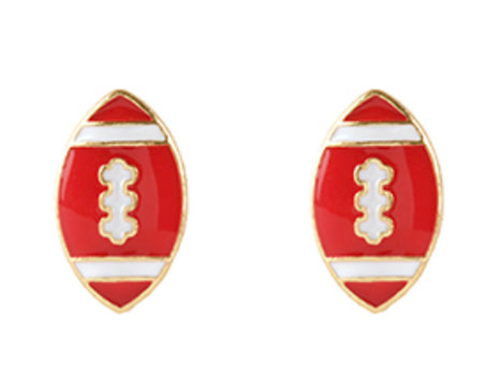 Football Epoxy Studs/game Day Earrings/football Game Day Studs - Etsy
