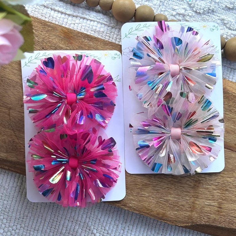 Rainbow Hearts Hair Clip - Etsy