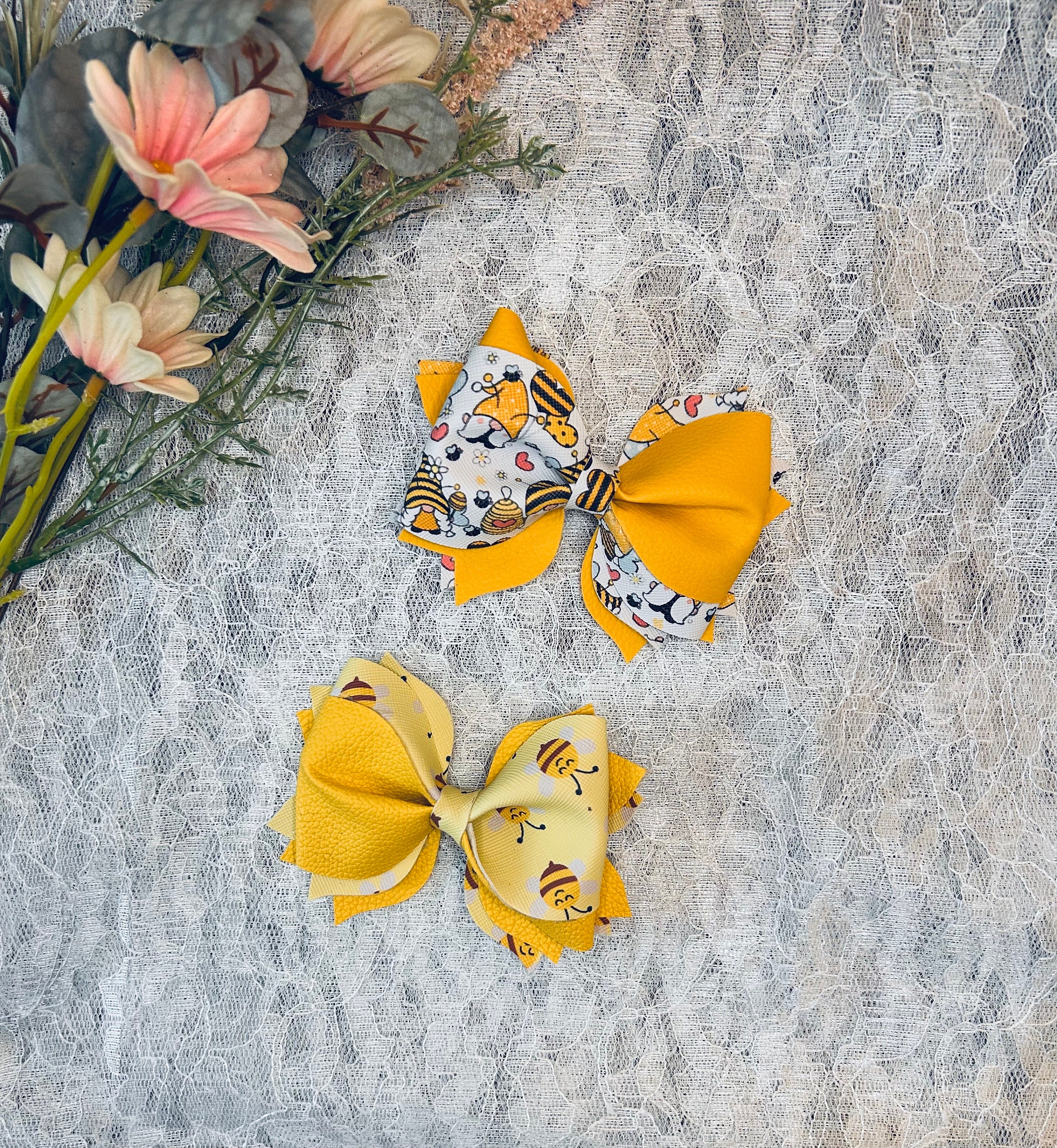Back to School Bumble Bee Hair Bow Yellow Summer Vibes Bright Colors ...