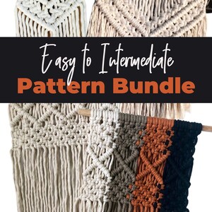 3 Beginner+ Level Macrame Wall Hanging Tutorial PDF Patterns With ...