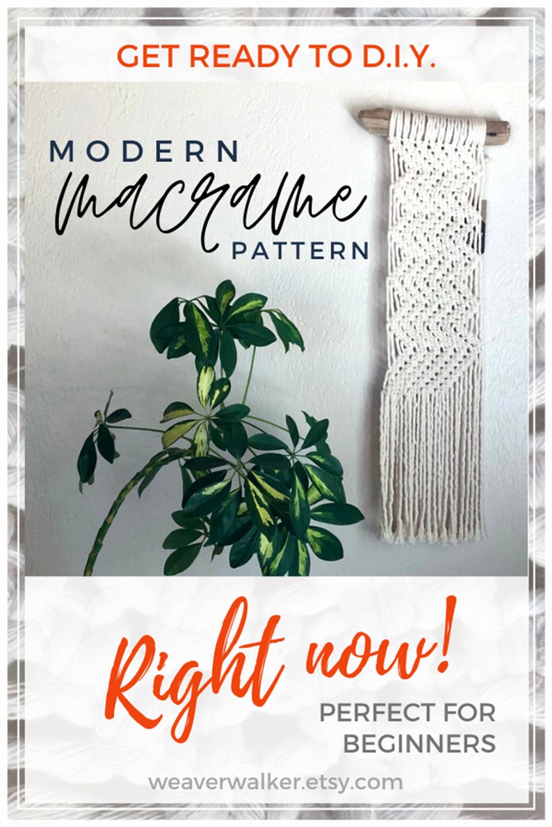 Modern Macrame Pattern PDF | Beginner Macrame Wall Hanging Tutorial ...