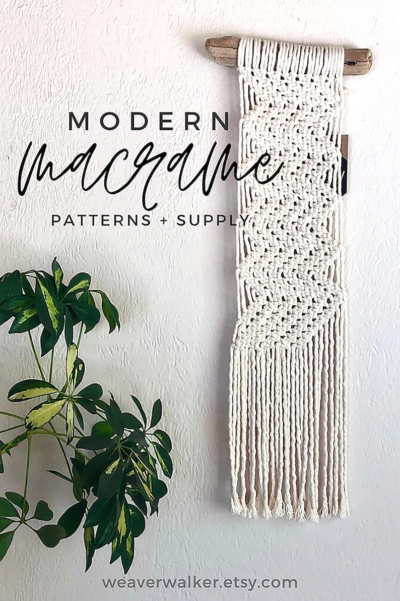 Modern Macrame Pattern PDF | Beginner Macrame Wall Hanging Tutorial ...