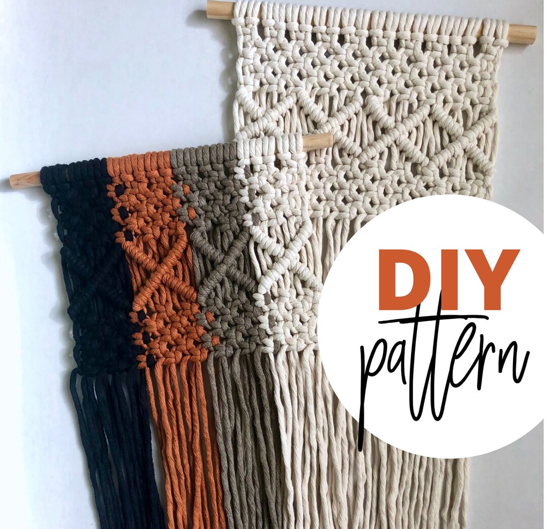 Macrame Wall Hanging Pattern, Beginner to Intermediate Macrame Tutorial ...