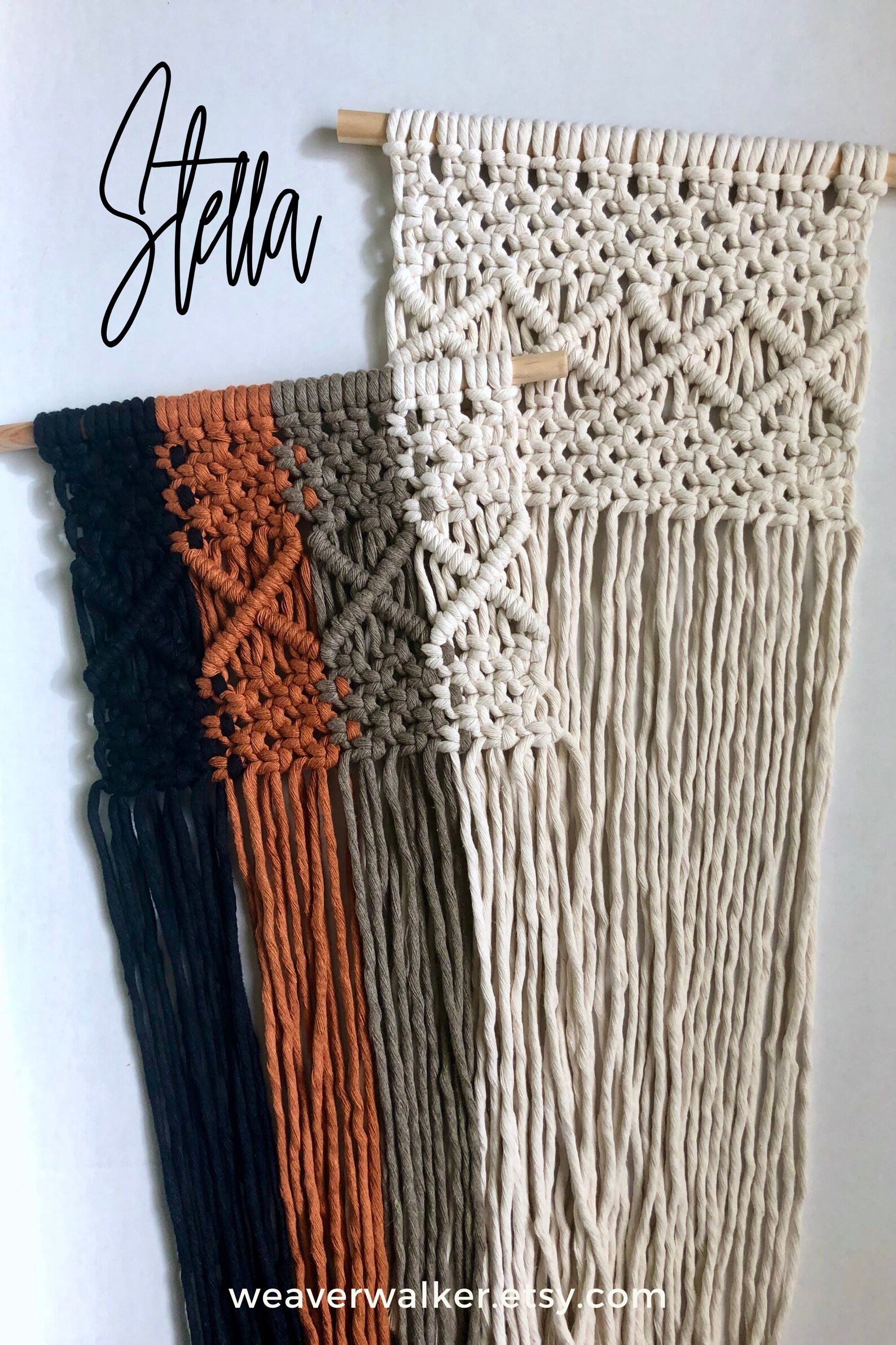 3 Beginner Level Macrame Wall Hanging Tutorial PDF Patterns - Etsy