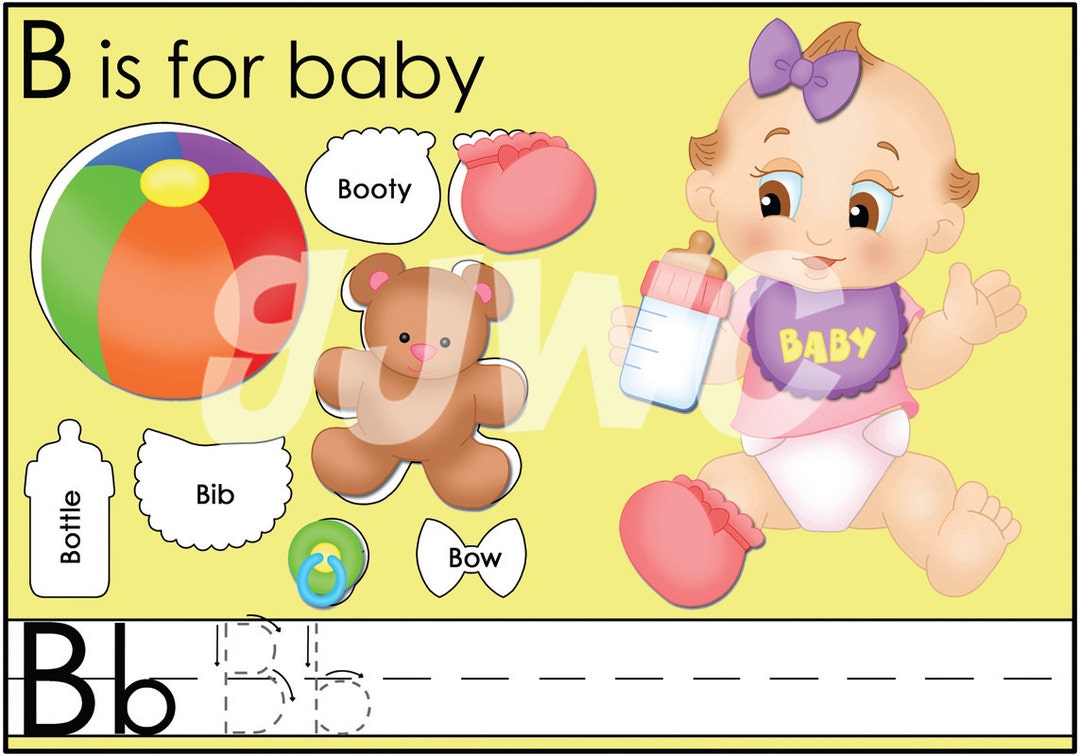 B is for BABY Alphabet File Folder Game Downloadable PDF - Etsy