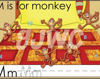 Monkey Alphabet | Etsy