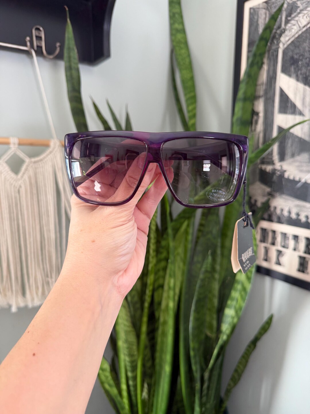 VTG 80s Riviera Oversize Sunglasses Deep Purple - Etsy