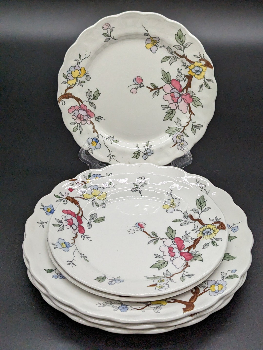 Vintage Six Pieces Booths Chinese Tree Mixed Lot Three Each Salad ...