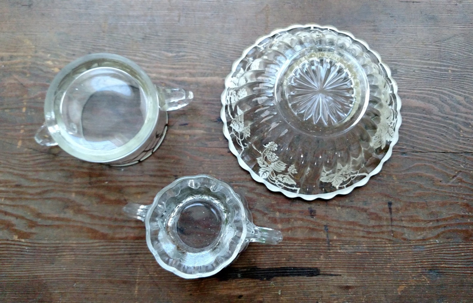 Vintage Silver Overlay Clear Glass Mixed Lot Open - Etsy