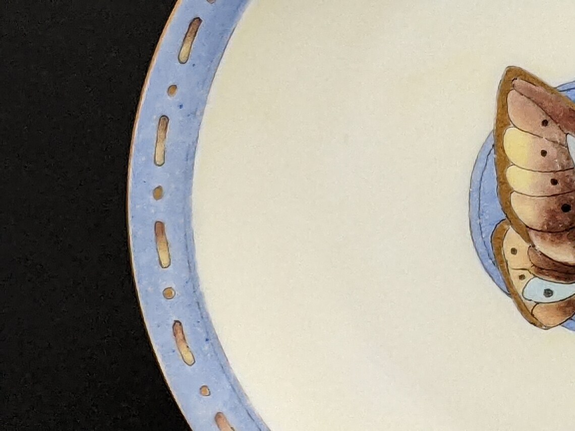 Vintage Silesia Porcelain Plate Germany Butterfly Design Thread Pattern ...