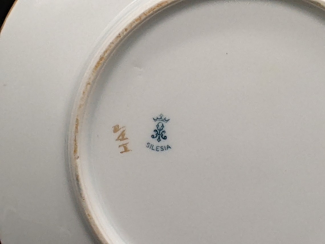 Vintage Silesia Porcelain Plate Germany Butterfly Design Thread Pattern ...