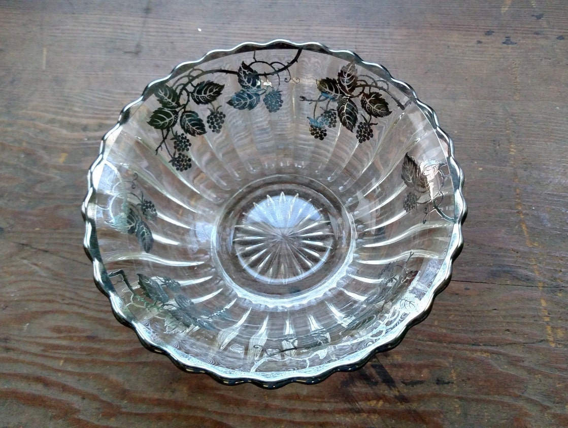 Vintage Silver Overlay Clear Glass Mixed Lot Open - Etsy