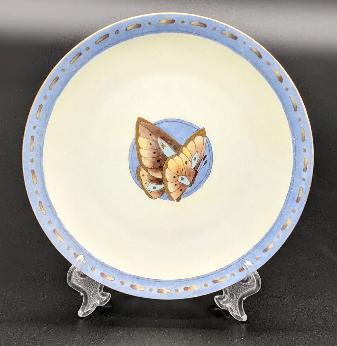 Vintage Silesia Porcelain Plate Germany Butterfly Design Thread Pattern ...