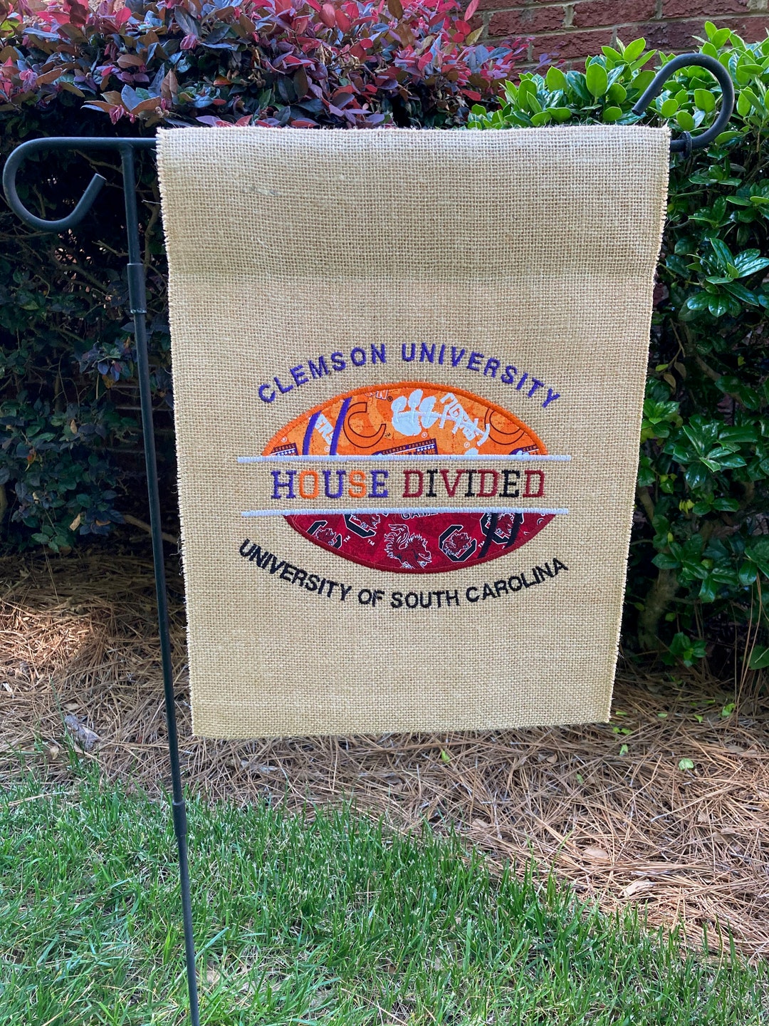 Clemson/university of SC House Divided Garden Flag - Etsy