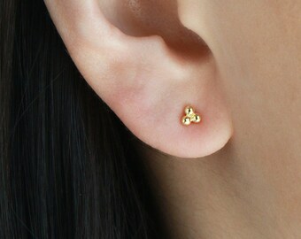 Beaded Triangle Stud Earrings - Etsy