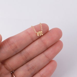 Dainty Cursive Initial Necklace N1 • Tiny Letter Necklace, Personalized ...