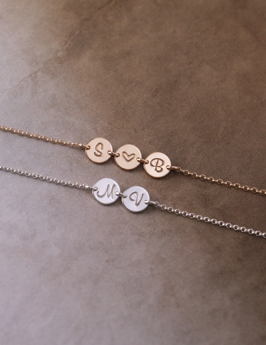 Tiny Disc Bracelet B207A 6MM, Font 4, Custom Disc Bracelet, Initial Bracelet, Mom Bracelet ...