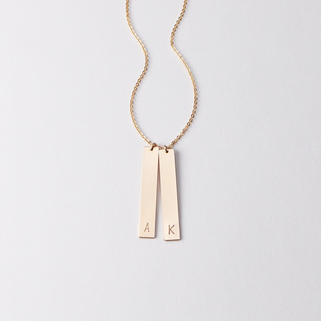 Mylo Bar Necklace N202 5MM, Personalized Bar Necklace, Custom Hand ...