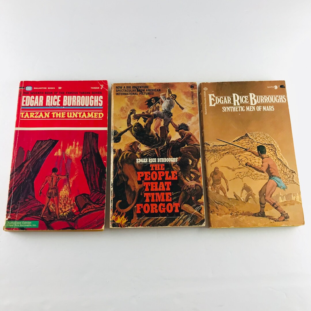 3 Edgar Rice Burroughs Books, Vintage Paperbacks, Fantasy Fiction - Etsy