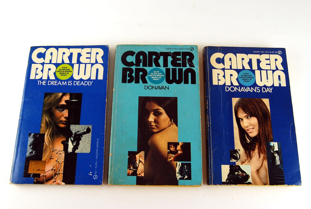 Detective Carter Brown Books Vintage Pulp Fiction Mystery - Etsy