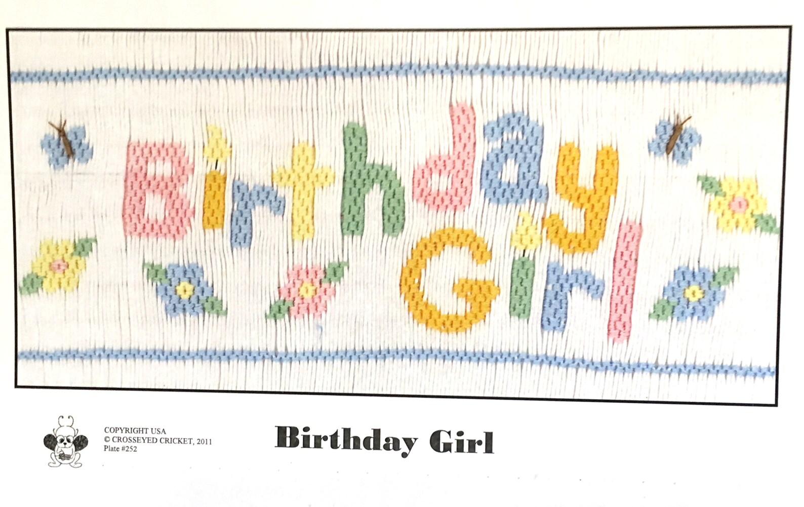 Birthday Girl NEW Smocking Plate Crosseyed Cricket - Etsy