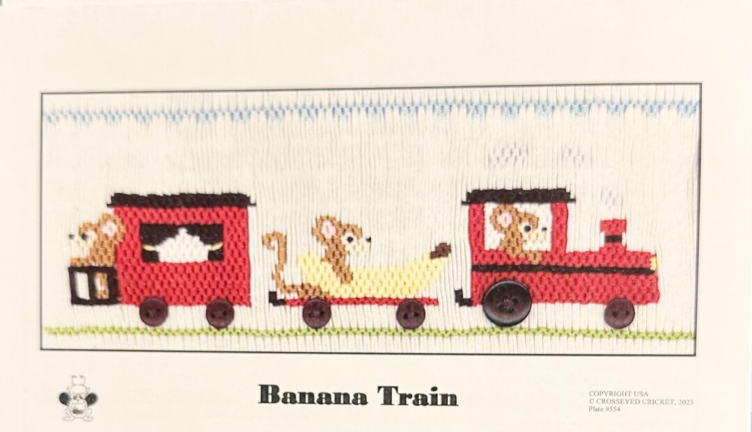 Banana Train New Smocking Plate by Crosseyed Cricket - Etsy