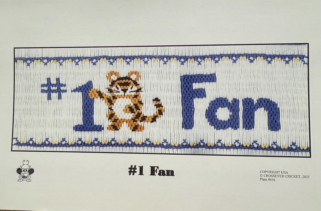 No. 1 Fan New Smocking Plate by Crosseyed Cricket NEW RECENTLY RELEASED ...